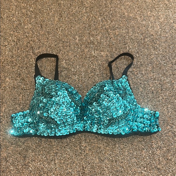Intimates & Sleepwear | Sequin Embellished Bra Blue | Poshmark